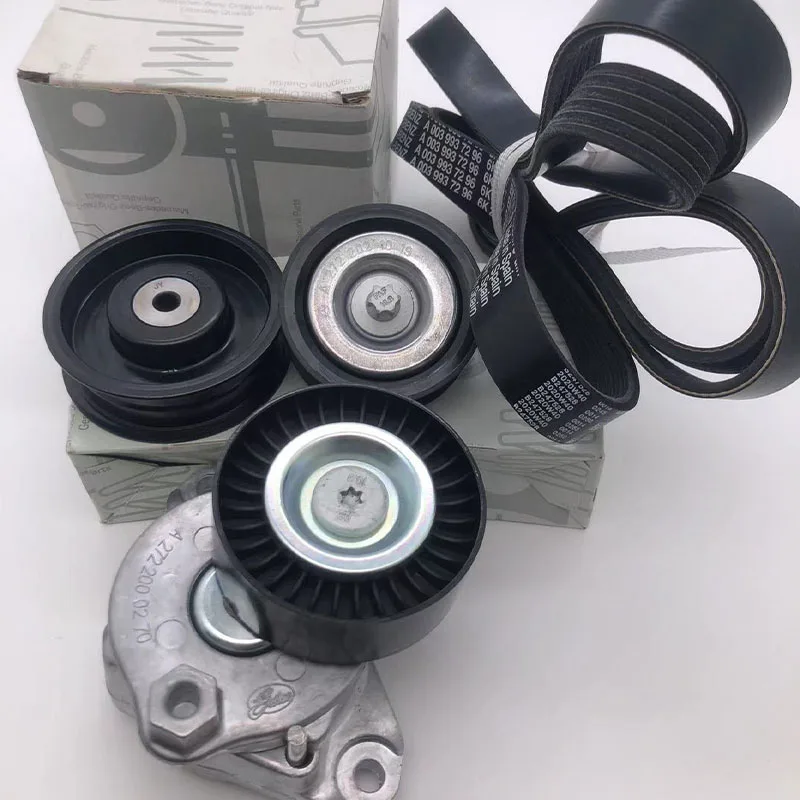 FOR-Mercedes-Benz-Engine-Serpentine-Drive-Belt-Pulley-Assembly-OEM-Kit ...