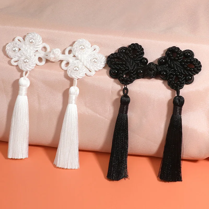 Chinese-Cheongsam-Buckle-with-Tassel-Knot-Beaded-Trim-Fastener-Chinese ...