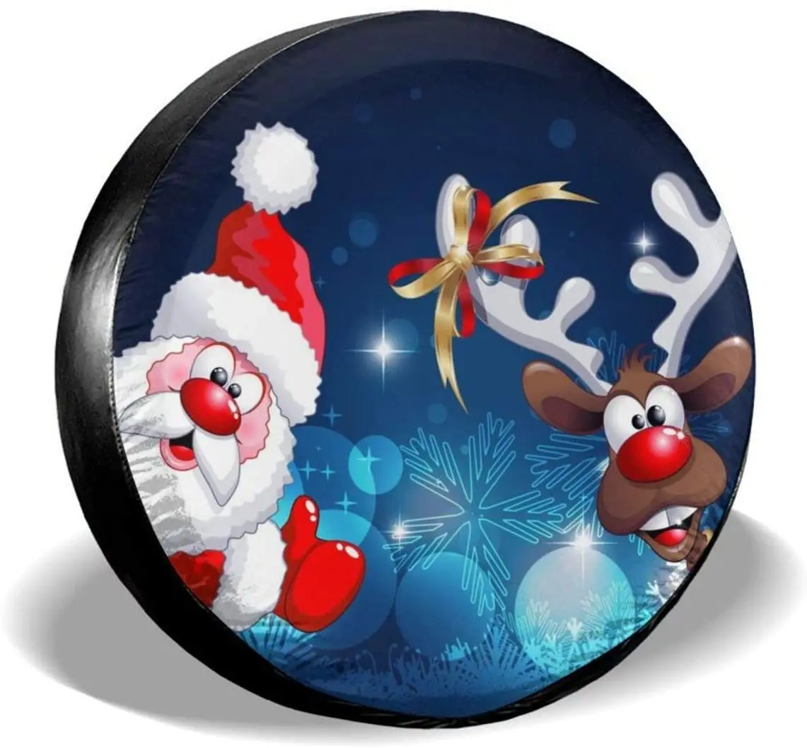 Merry Christmas Santa Claus Deer Spare Tire Cover Waterproof Dust-proof ...