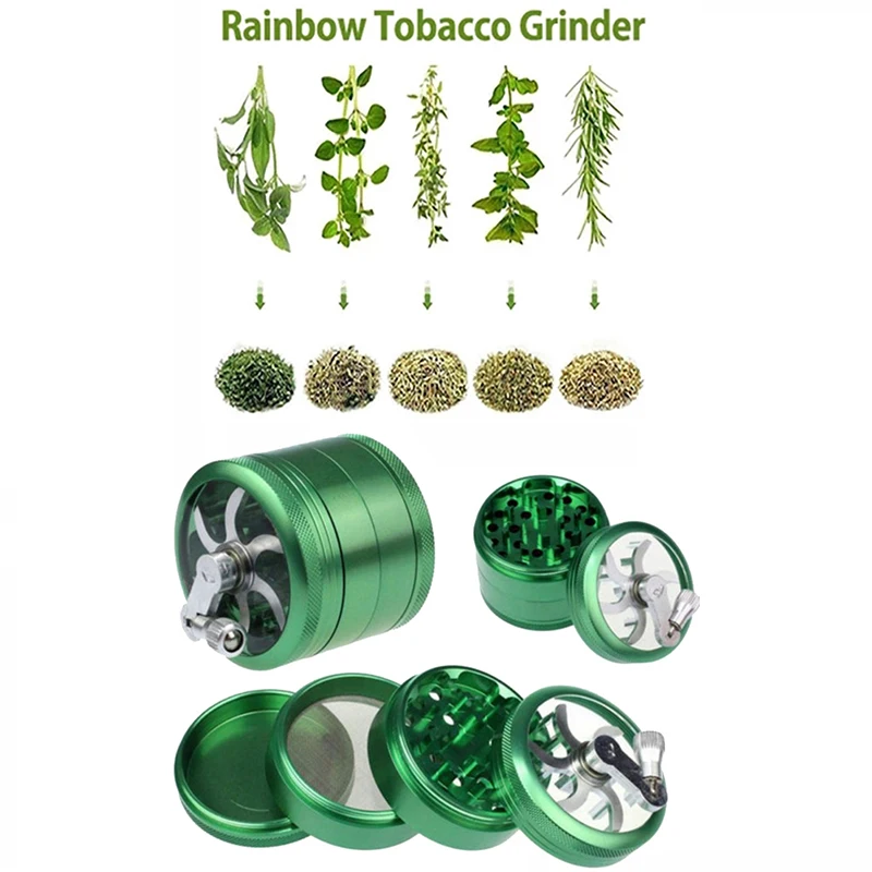 Manual 4-Layer Home Herbal Crusher Spices Grinder Kitchen Herb Metal ...