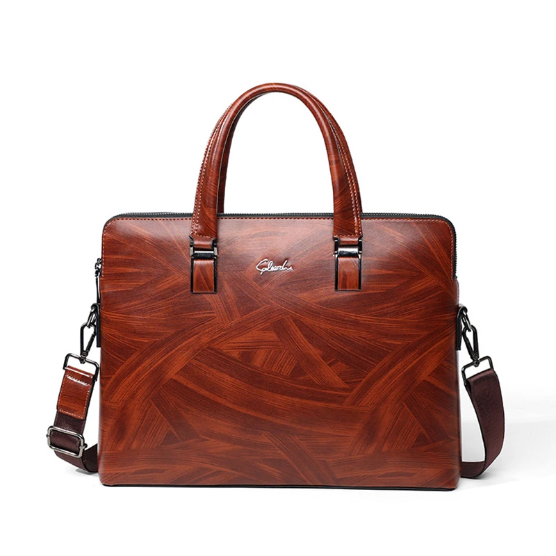 Men-S-Luxury-Briefcase-PU-Leather-Wood-Texture-Handbag-Executive ...