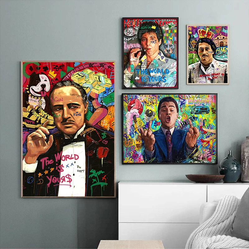 Modern Street Graffiti Art Posters and Prints The World is Yours Canvas ...