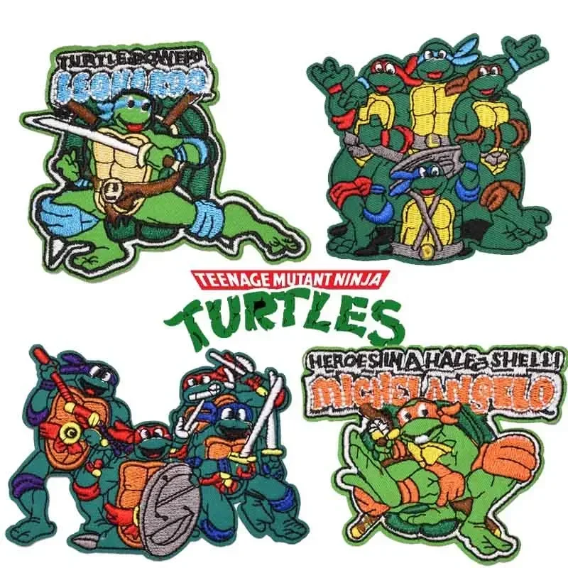 TMNT Ninja Turtles Cartoon Patches for Clothing Thermoadhesive Patches Cute Patch Iron on ...