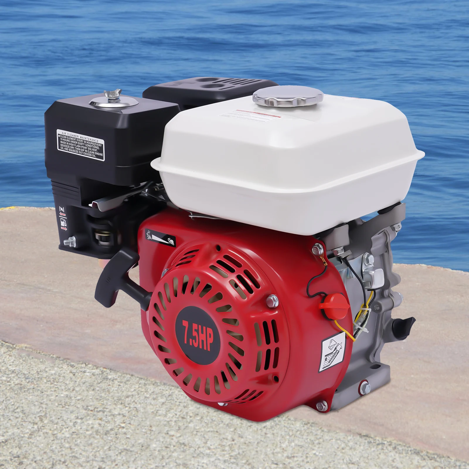 Red-Petrol-Engine-GX210-4Stroke-7-5HP-25-Degree-Inclined-Single ...