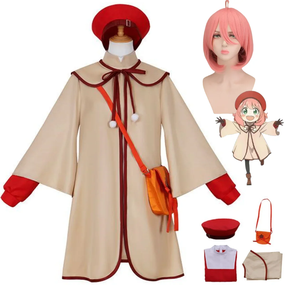 Anime-SPY-FAMILY-CODE-White-Anya-Forger-Cosplay-Costume-Wig-Detective ...