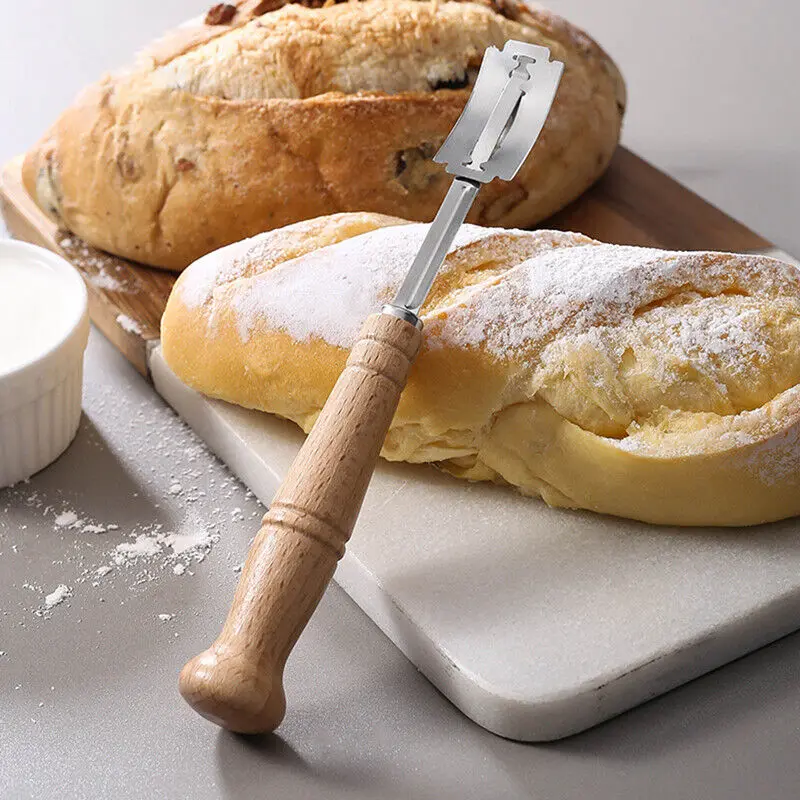 Wooden-handle-curved-bread-cutter-stainless-steel-bread-repair-knife ...