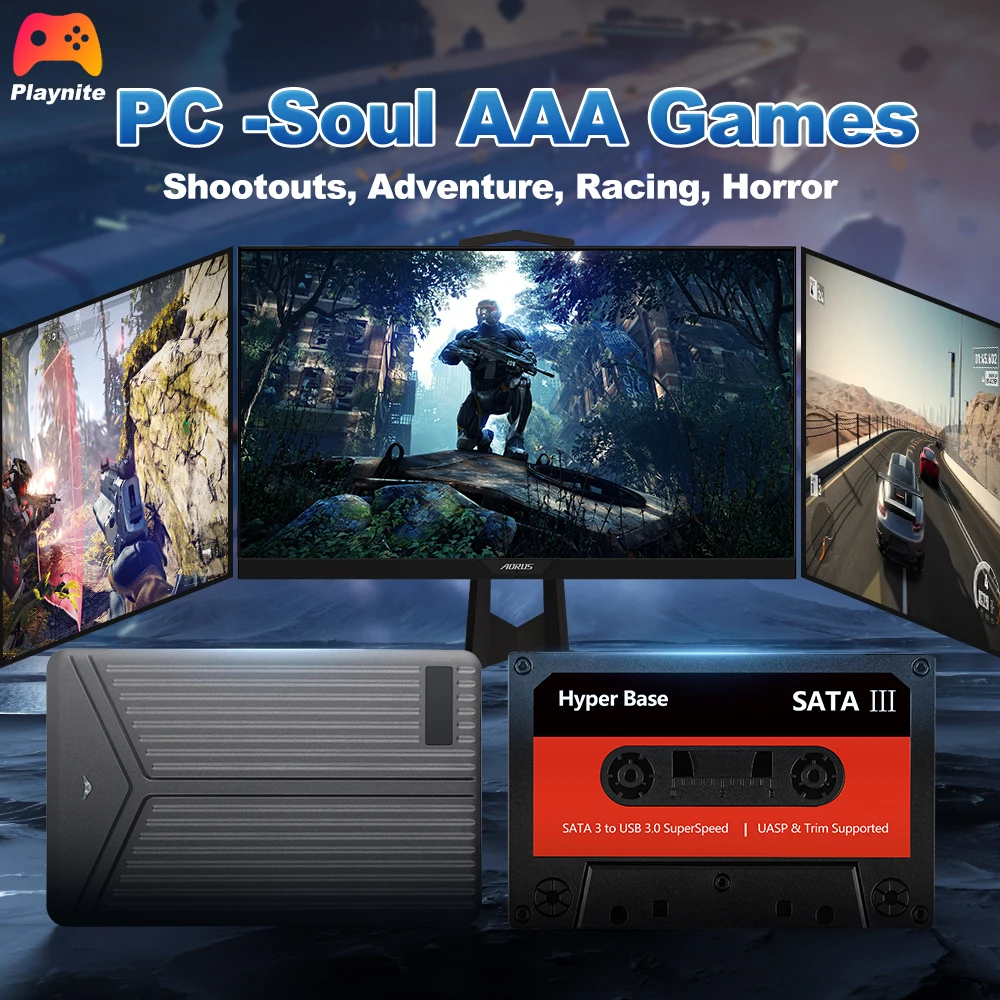 AAA 게임 HDD 플레이나이트 시스템 500GB /2TB/5TB 외장 하드 드라이브 고속 비디오 하드 디스크, PS4/PS3/XBOX/wii 노트북/pc용 ...