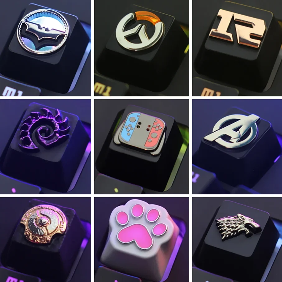 Creative-Alloy-Metal-OEM-Keycap-Set-R4-Height-Caps-Artisan-Custom-Anime ...