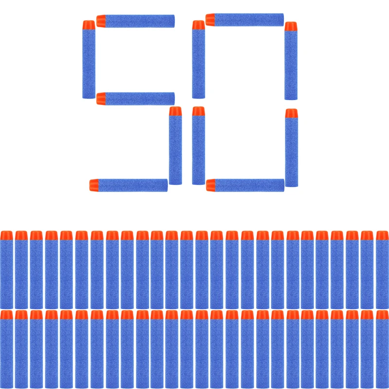 50PCS-Solid-Round-Head-Bullets-7-2cm-For-Nerf-N-strike-Elite-Series ...