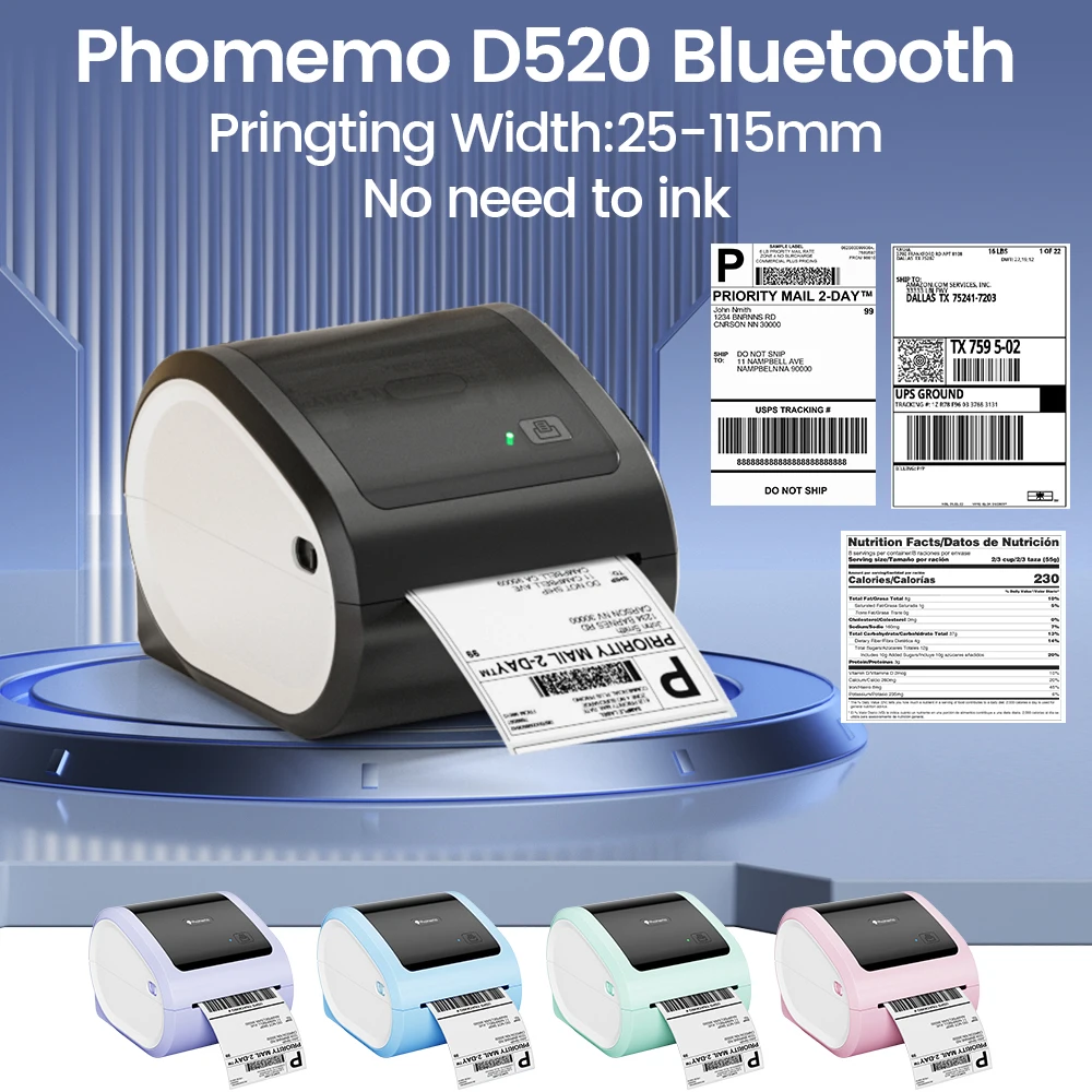 D520-Bluetooth-Shipping-Label-Printer-Wireless-Thermal-Label-Printer-for-Business-Thermal ...