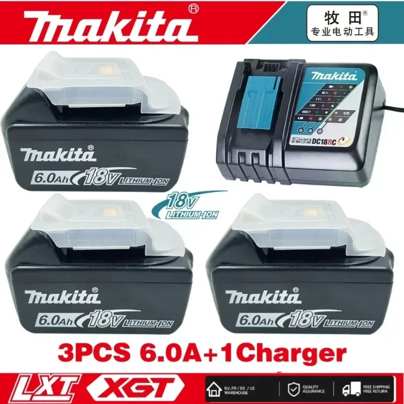 Makita-18V-6000mAh-Lithium-ion-Rechargeable-Battery-18v-drill-Replacement-Batteries-BL1860 ...
