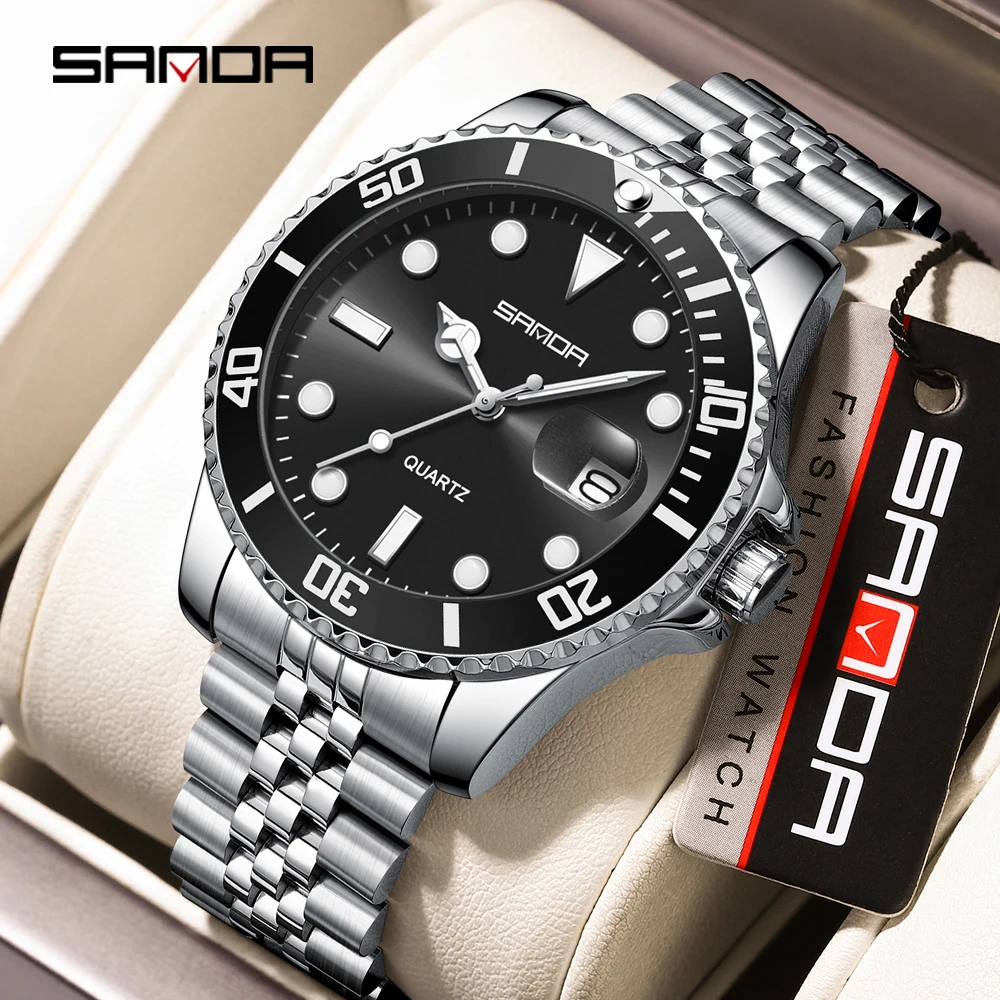SANDA 1099 New Fashionable Men's Quartz Watch Display Calendar Men's ...