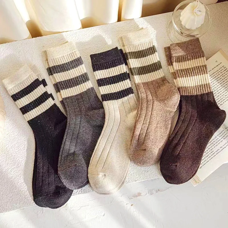 1-Pair-Soft-Thicken-Winter-Warm-Striped-Socks-Trend-Casual-In-Tube ...