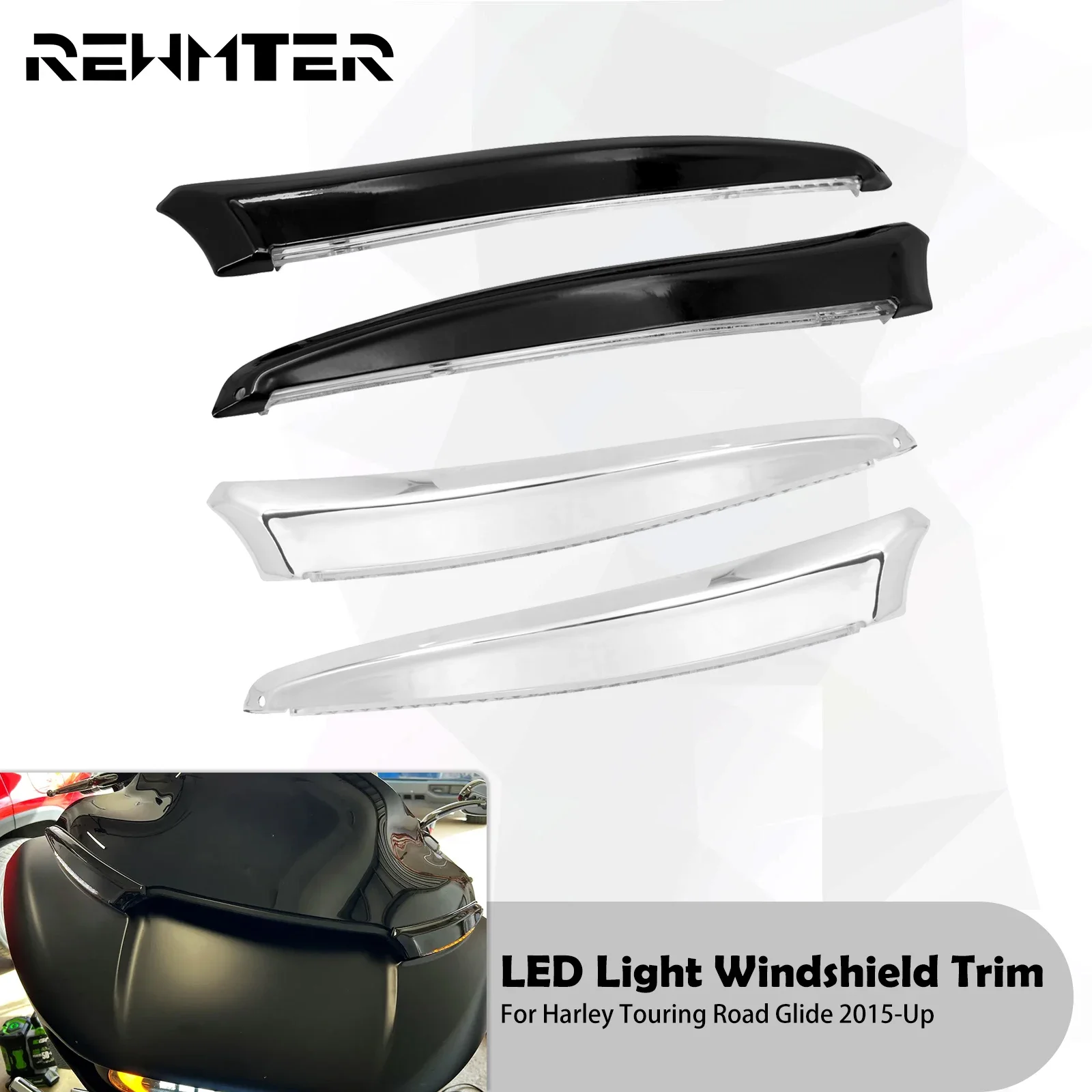 Motorcycle-LED-Light-Windshield-Trim-Windscreen-Turn-Lamp-For-Harley ...