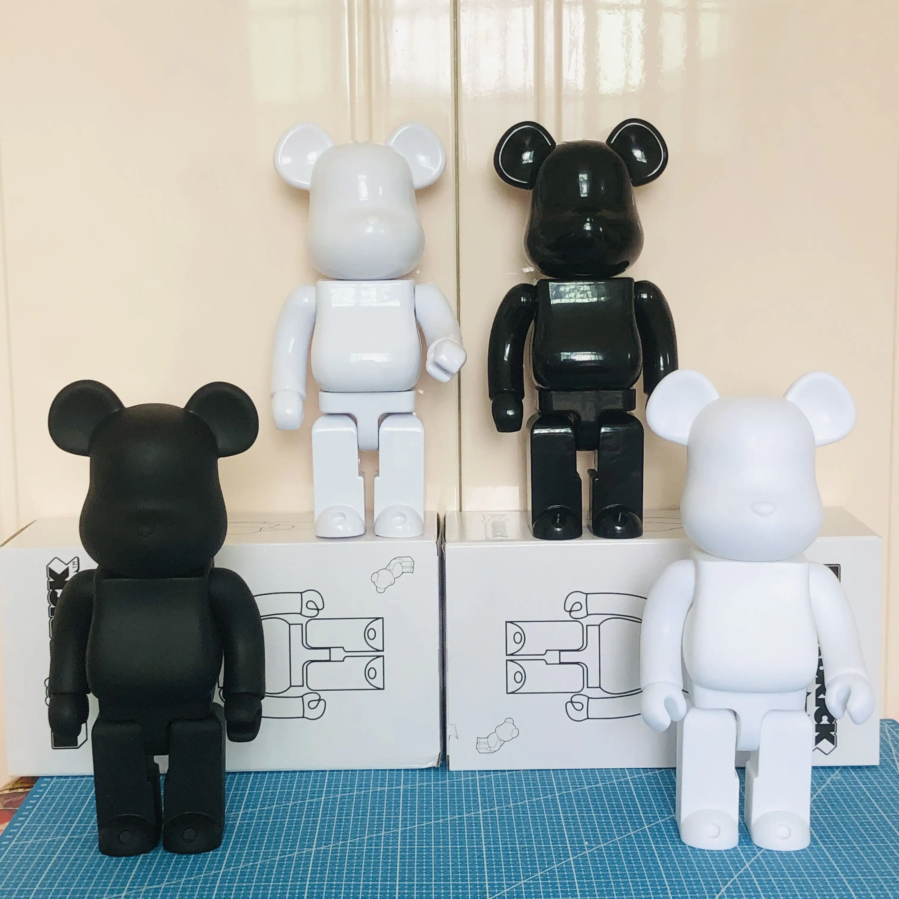 6pcs-set-4-Style-28cm-Bearbrick-Figures-400-Bear-brick-Action-Figures ...