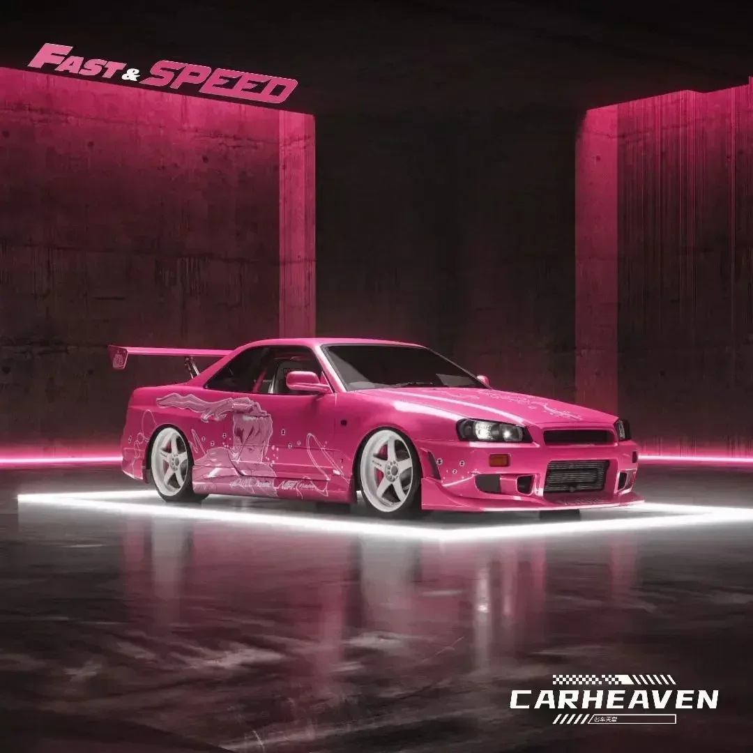 Fast-Speed-FS-1-64-Skyline-R34-High-Wing-Suki-Pink-limited-999-Diecast ...
