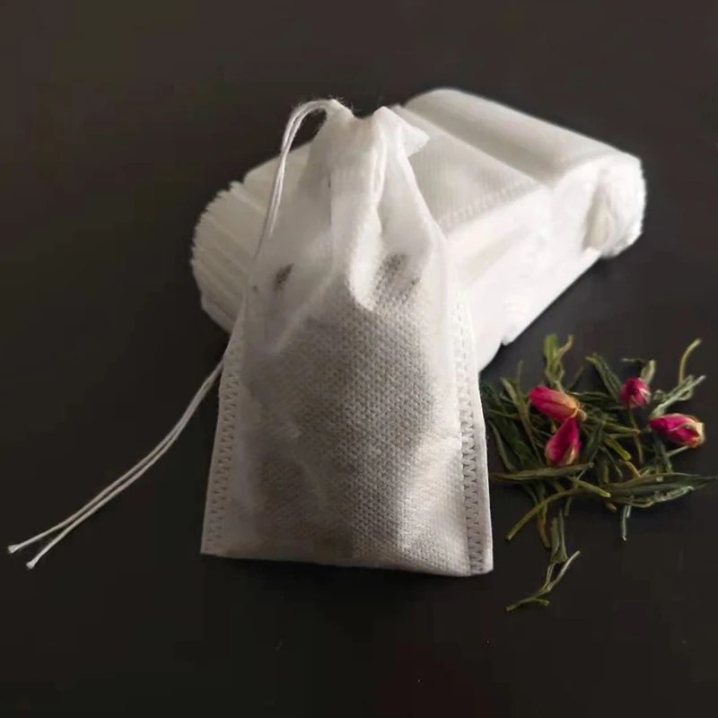 Disposable Tea Bags 100pcs Non-woven Fabric Empty Pocket String Bag Tea ...