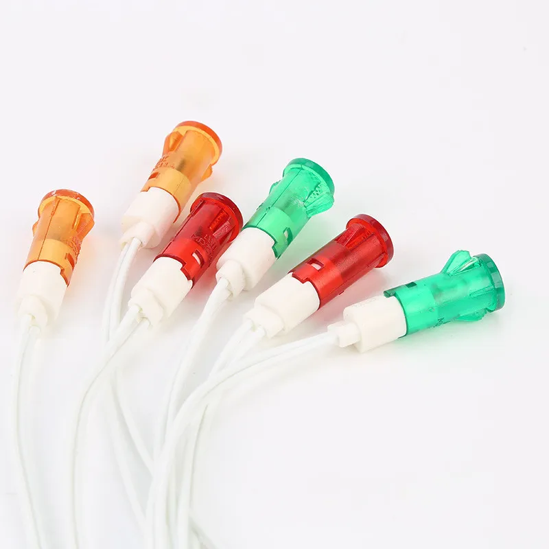 5Pcs Signal Lamp Panel Mounting Neon Indicator Red Green Yellow Lights ...