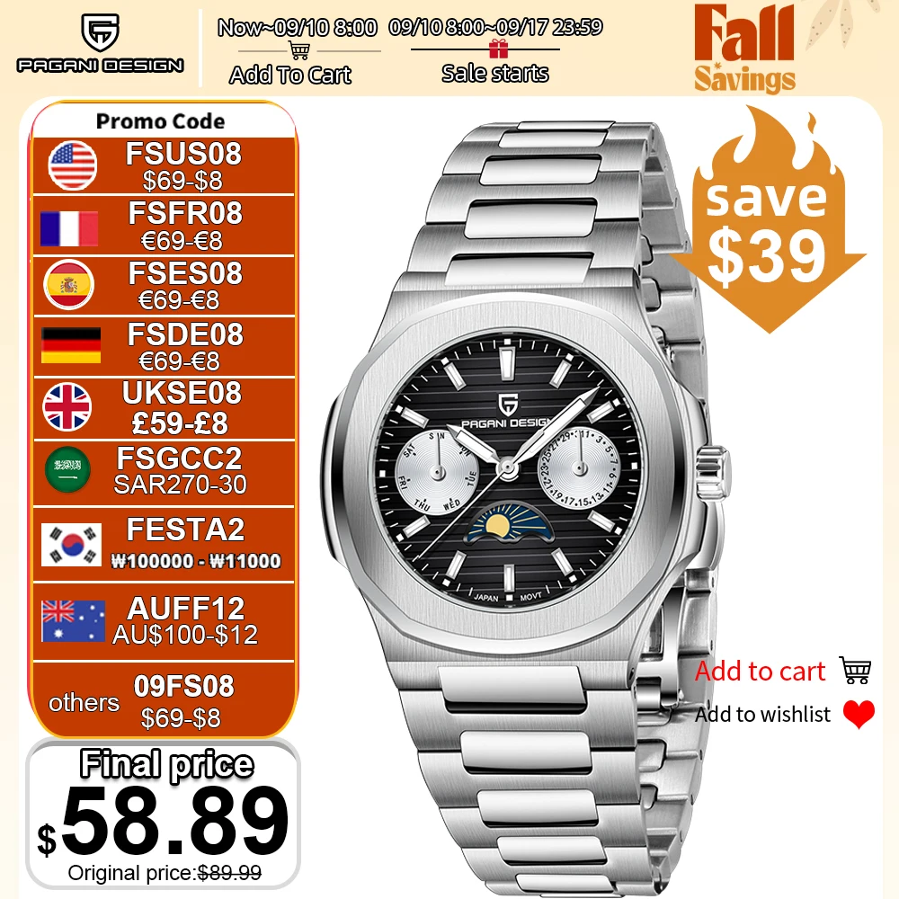 PAGANI-DESIGN-Multifunctional-Quartz-Watches-For-Men-Moon-phase ...