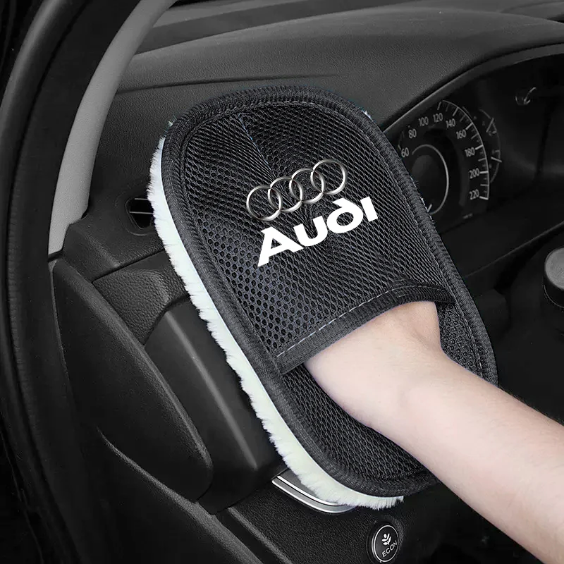 Car Wash Glove Wool Soft Polish Cleaning Brush Tools For Audi Sline A1 ...