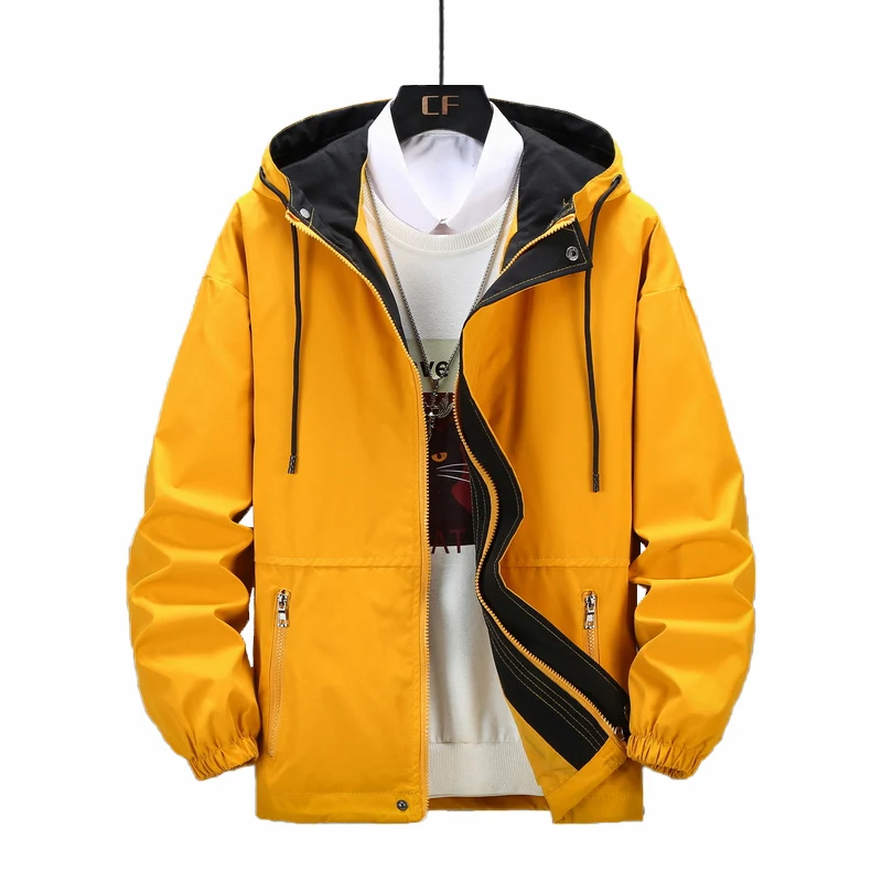 New-Spring-Autumn-Yellow-Jacket-For-Men-And-Women-Black-Coat-Loose ...