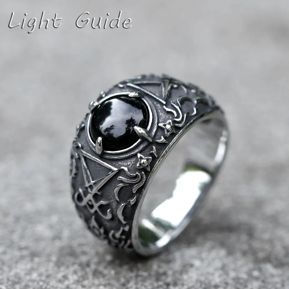2022-NEW-Men-s-316L-stainless-steel-rings-Vintage-Lucifer-Satan-Punk ...