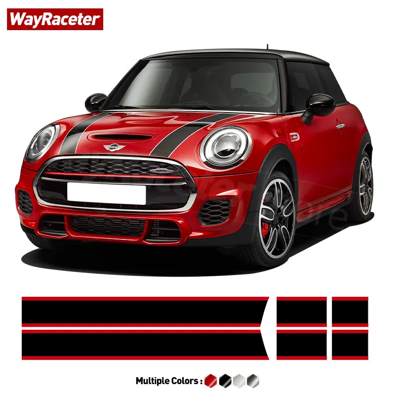 2-Pcs-Bonnet-Stripes-Sticker-Car-Hood-Trunk-Engine-Cover-Vinyl-Decal ...
