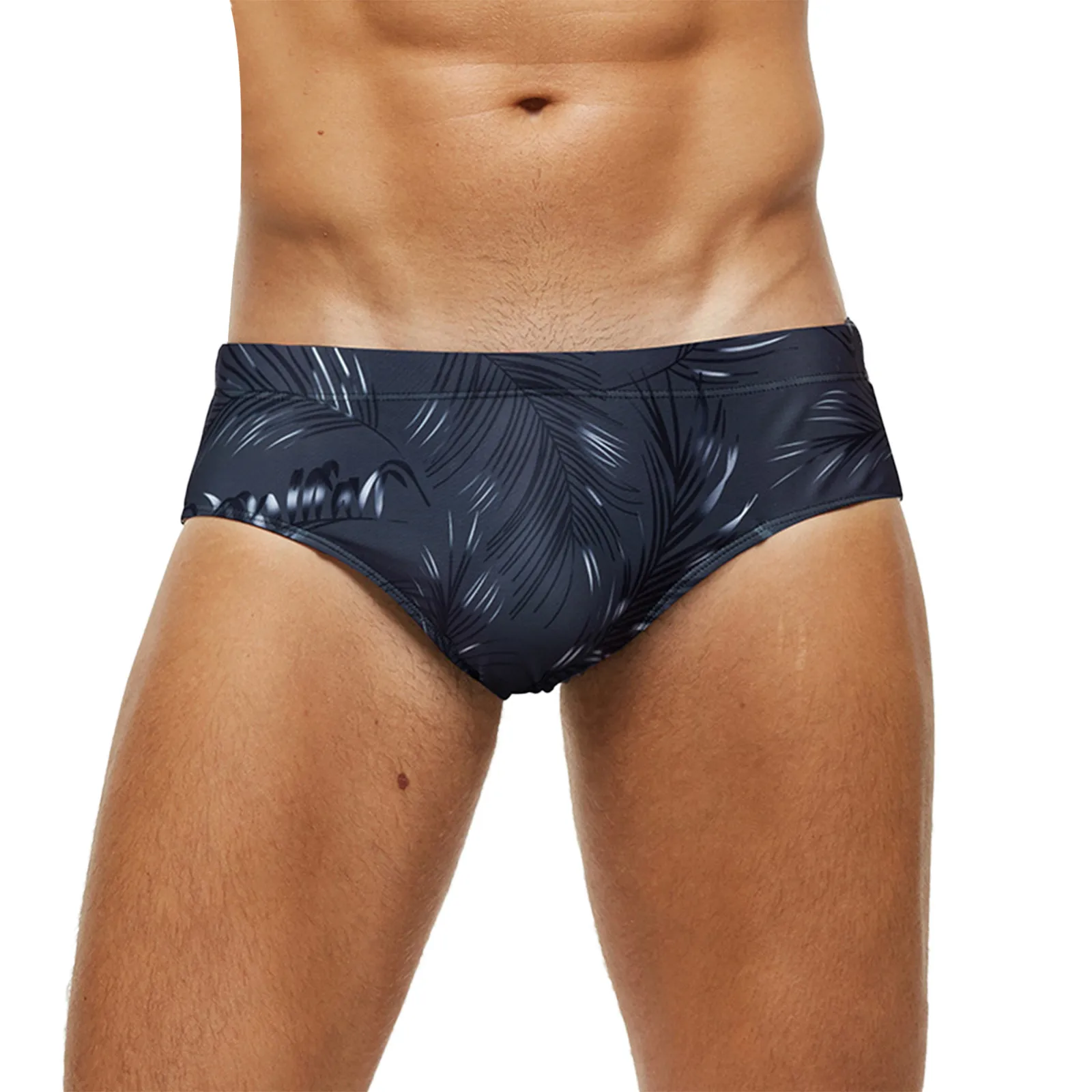 Swim Trunks That Dissolve In Water Mens Sexy Low Waist Short Lace Triangular Printing Mens