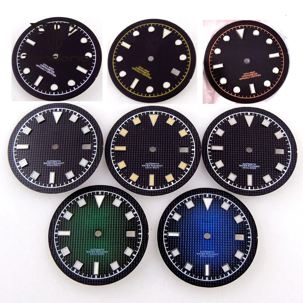Black/Blue/Green 33.5mm Watch Dial Fit NH35A NH36A ETA2824 2836 ...