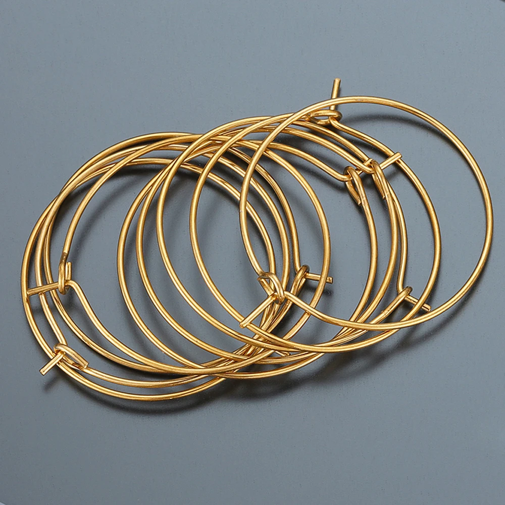 20pcs Stainless Steel Ear Wire Hoops Loop Earrings Big Circle Pendants ...