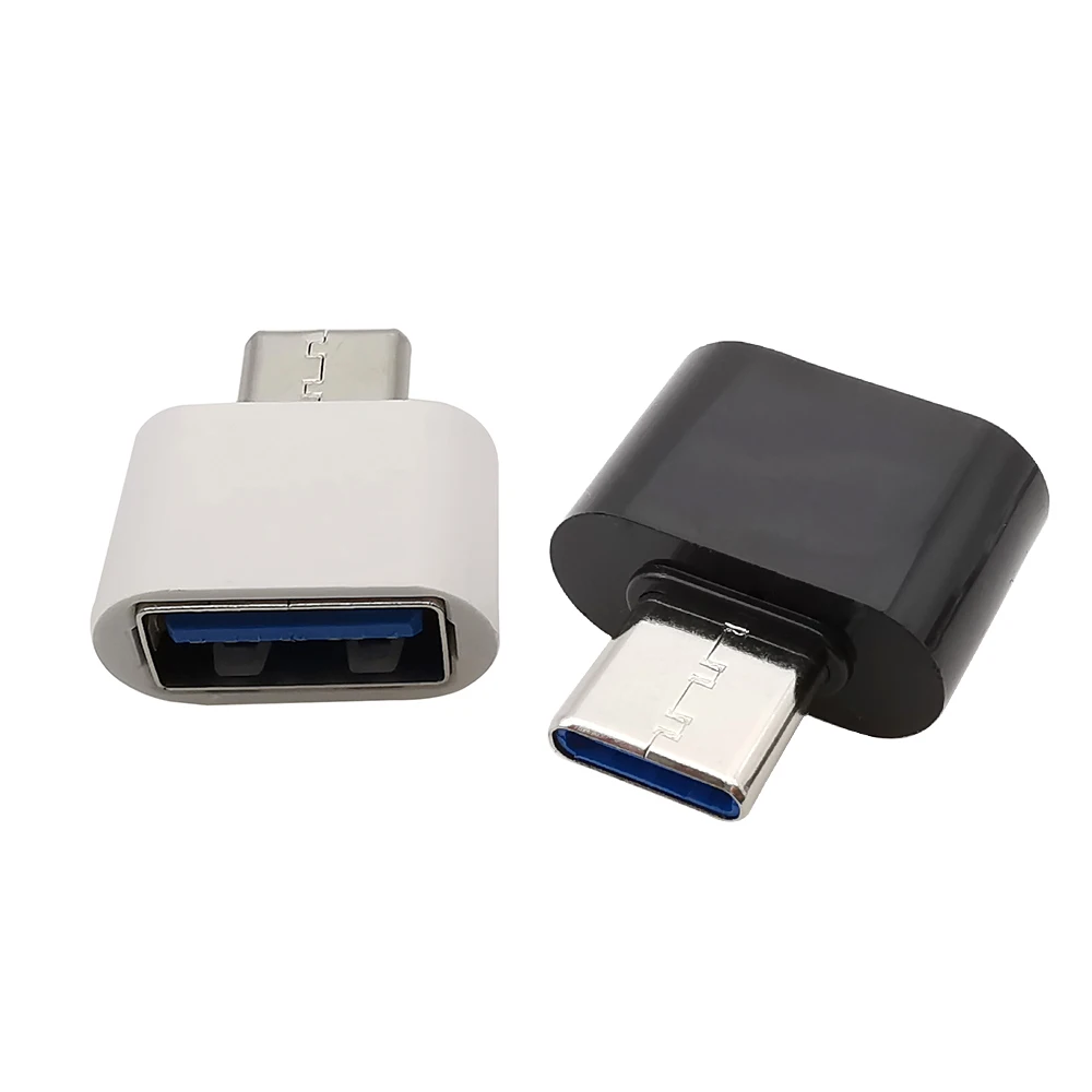 10-30-50Pcs-Black-White-USB-2-0-Female-To-Type-C-Male-Connector-Adapter ...
