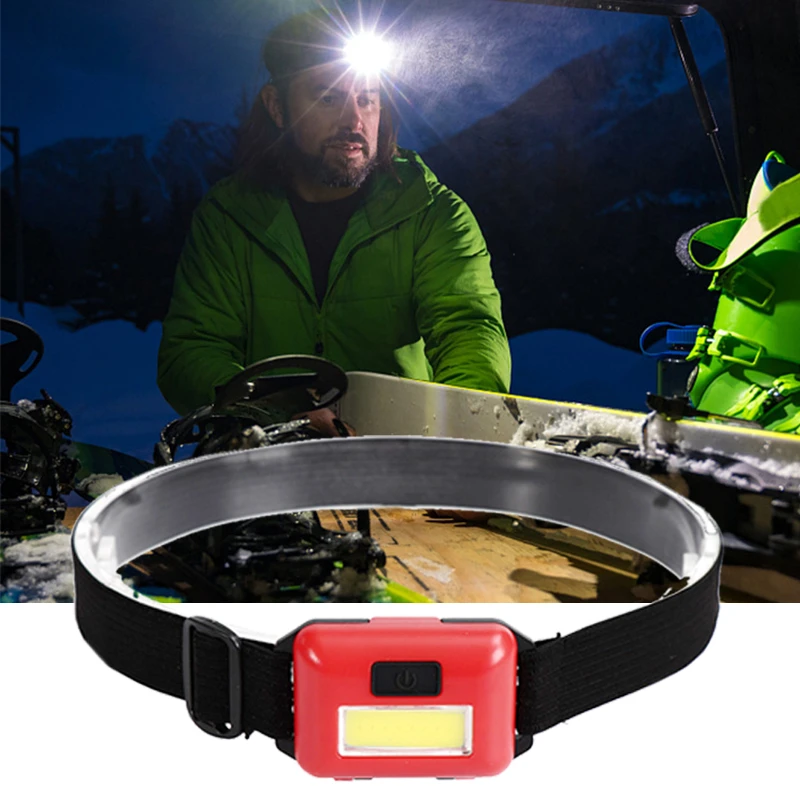Mini COB LED Headlamp Portable 3 Modes Waterproof Small Headlight ...