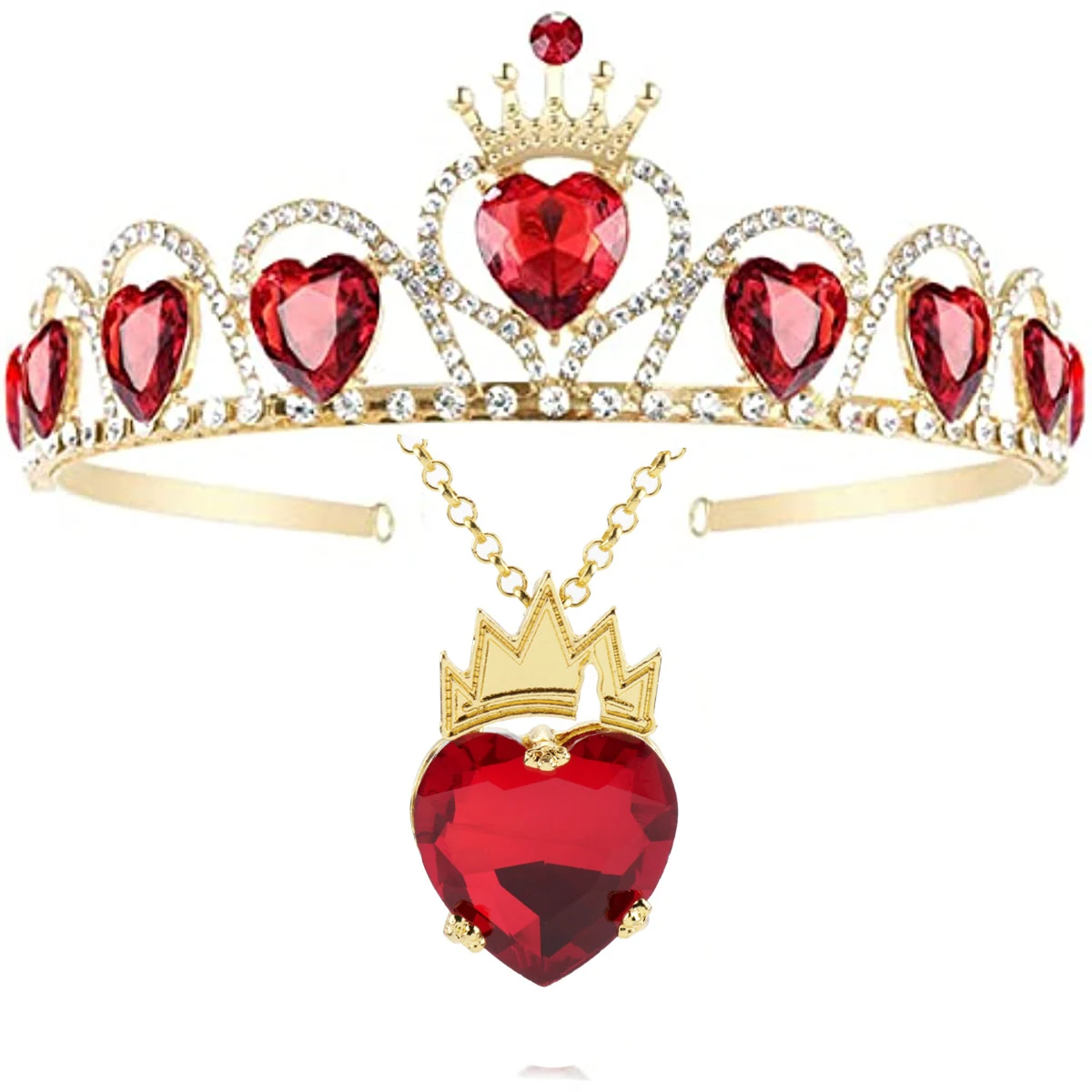 Evie-Royal-Red-Heart-Necklace-Tiara-Descendants-Red-Heart-Crown-Jewelry ...