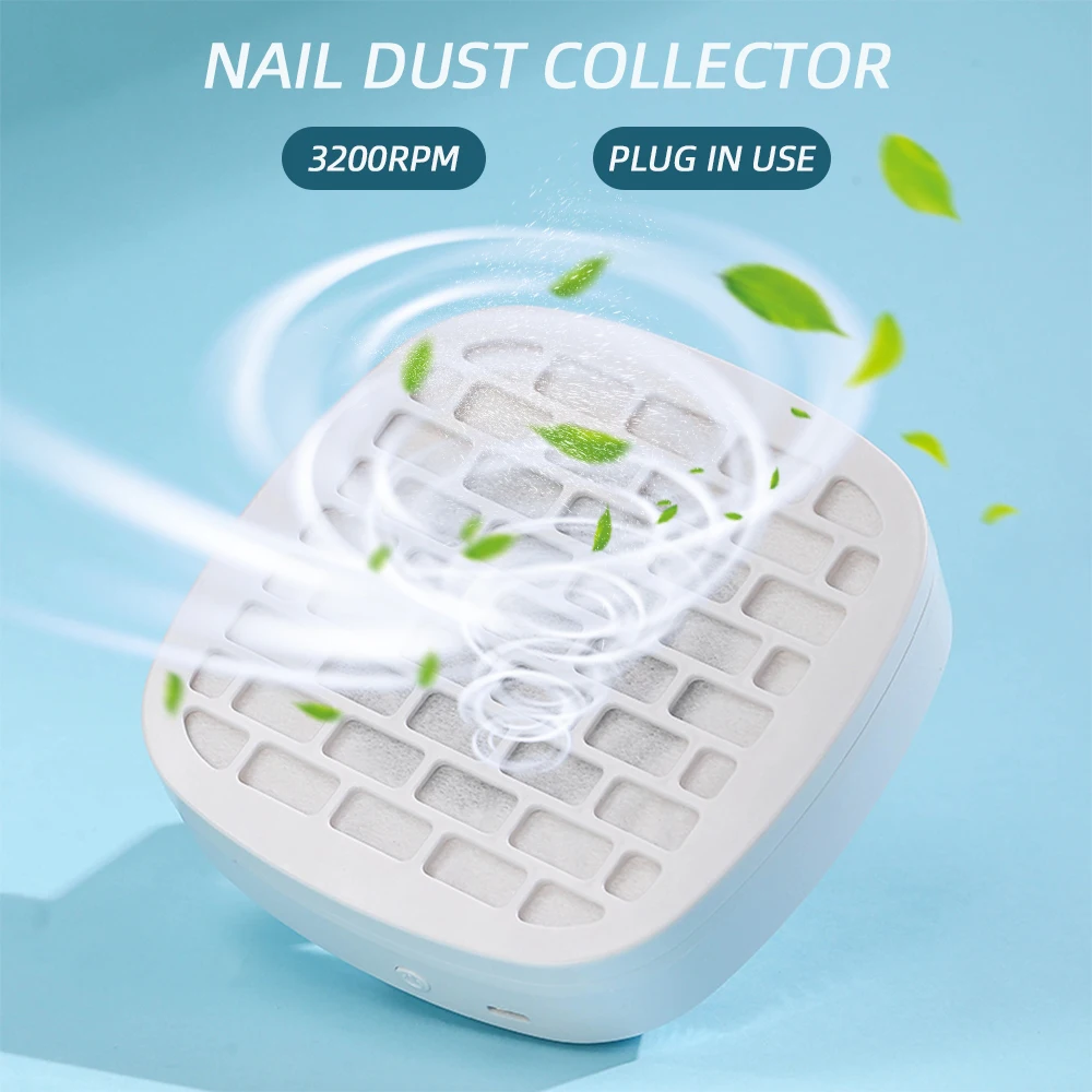 USB Nail Dust Collector Extractor Fan Desktop Vacuum Cleaner With 10pcs ...