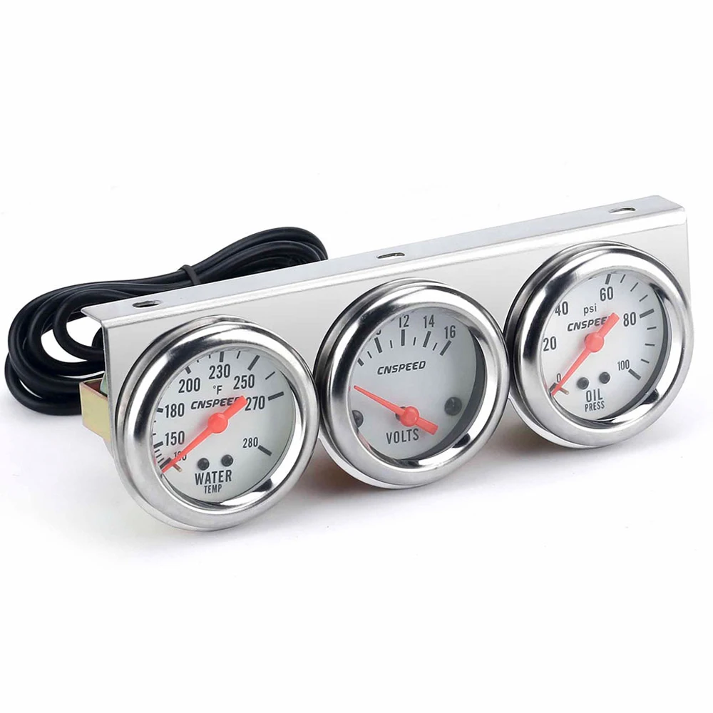 Universal-Car-2Inch-52mm-Chrome-Volt-Water-Temperature-Gauge-Oil ...