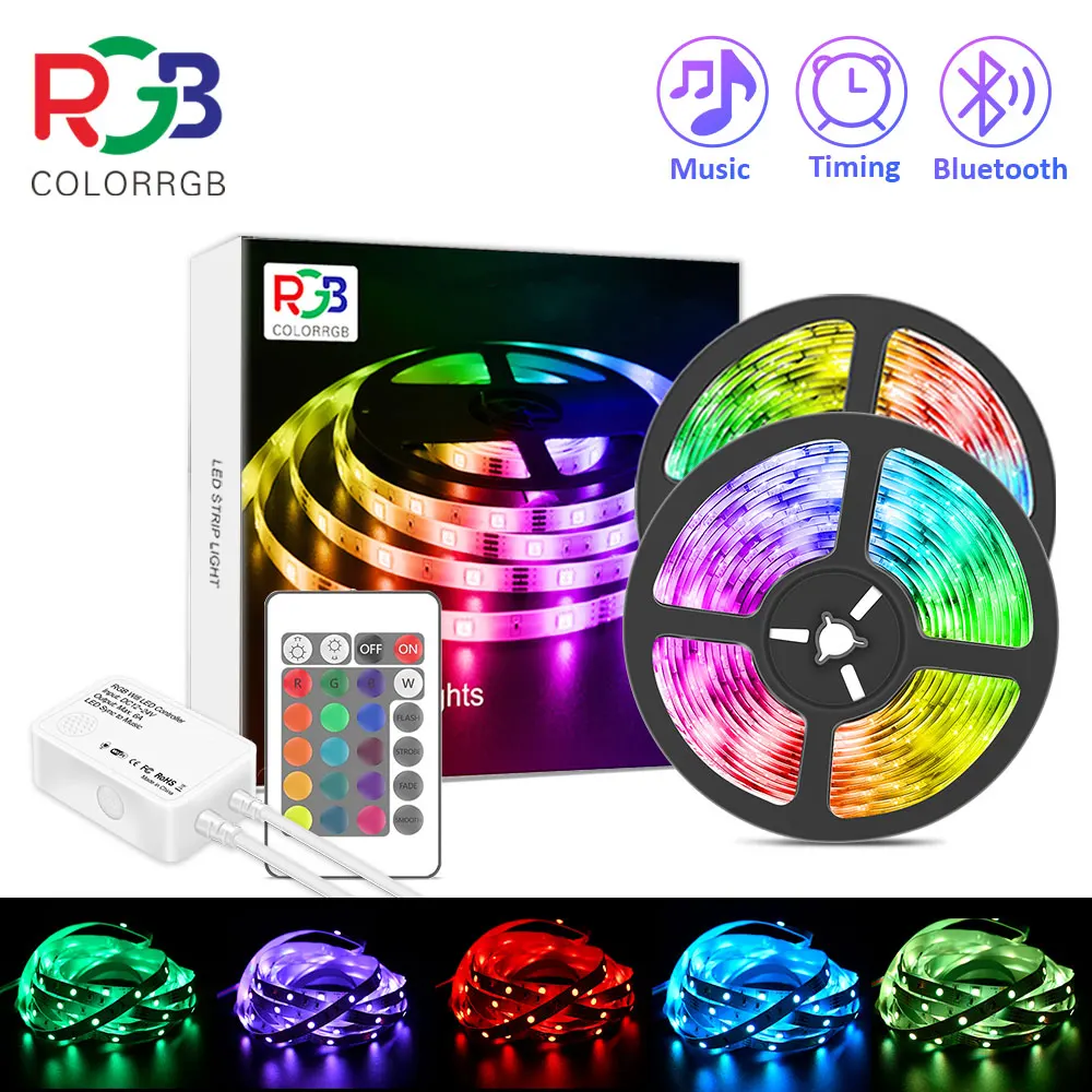 Colorrgb, Rgb Led Strip Verlichting, 12V 5050 Led Light Strip Voor ...