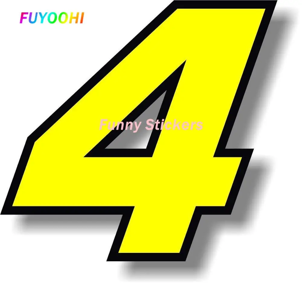 FUYOOHI-Play-Stickers-Yellow-Race-Numbers-with-Black-Border-Vinyl-Car ...