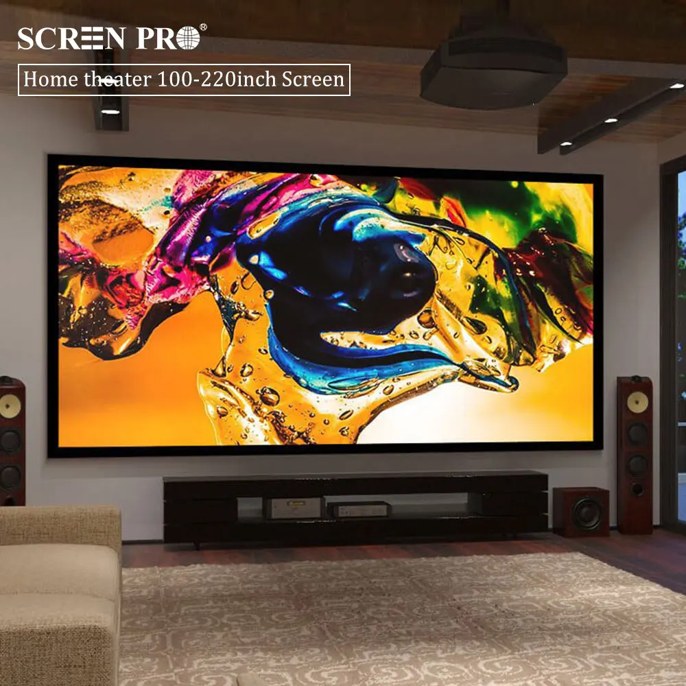 Screen Pro 100-220inch Home Theater 8k Ambient Light Rejector Screen ...