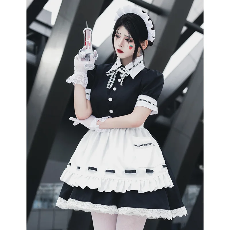Docteur Emily Banquet femme de chambre Cosplay robe à manches courtes ...