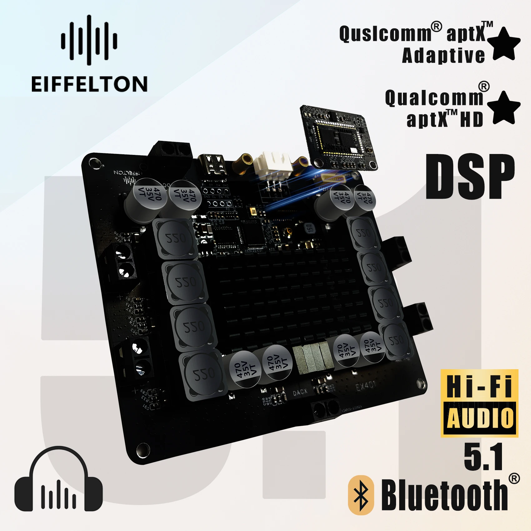 4.1dsp amplifier board aptx Bluetooth tuning high-power multi-channel ...