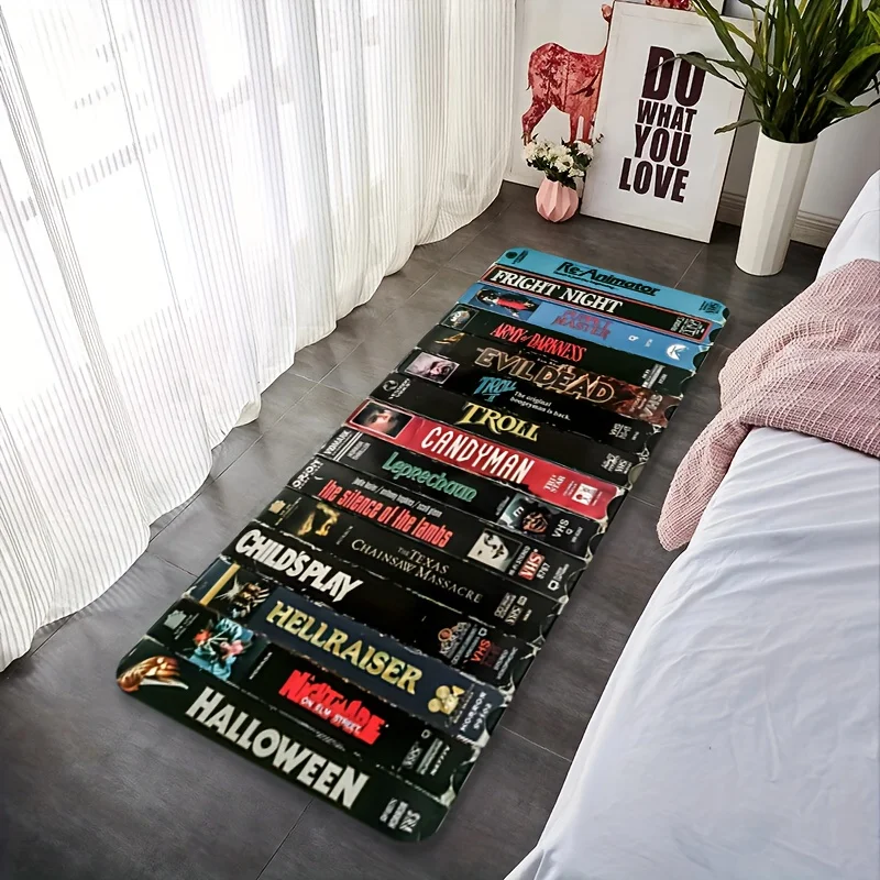 Horror Movie Theme Mat with Iconic Film Titles Halloween Machine ...
