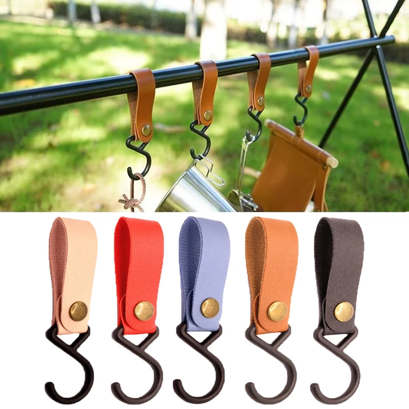 1-5pcs-Outdoor-Camping-Hooks-S-Shaped-Leather-Hanging-Hooks-Triangle ...