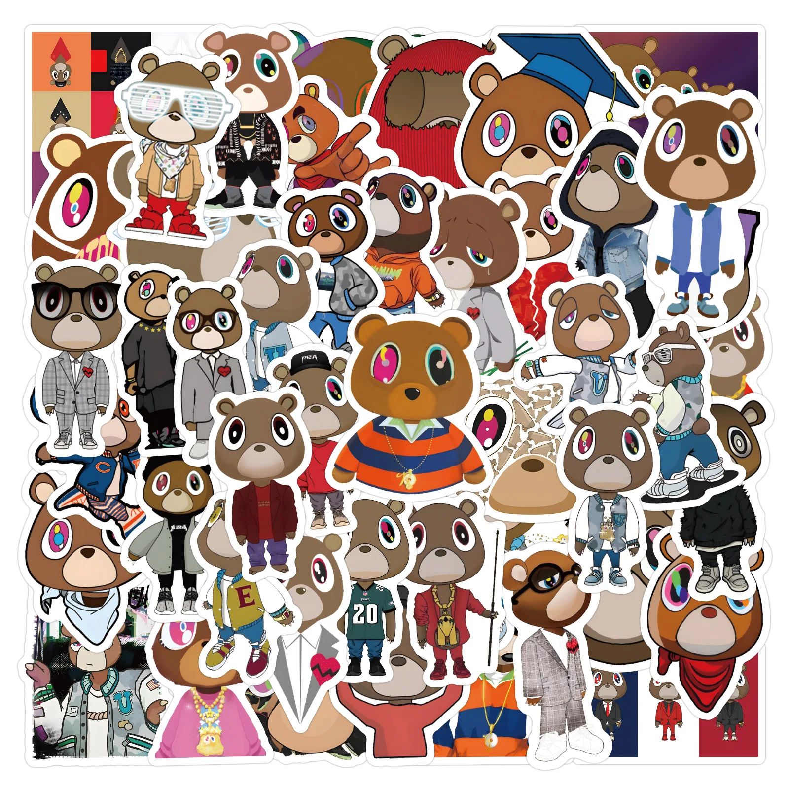 10-60pcs-Kanye-West-Ye-Bear-stickers-graffiti-Stickers-for-DIY-Luggage ...