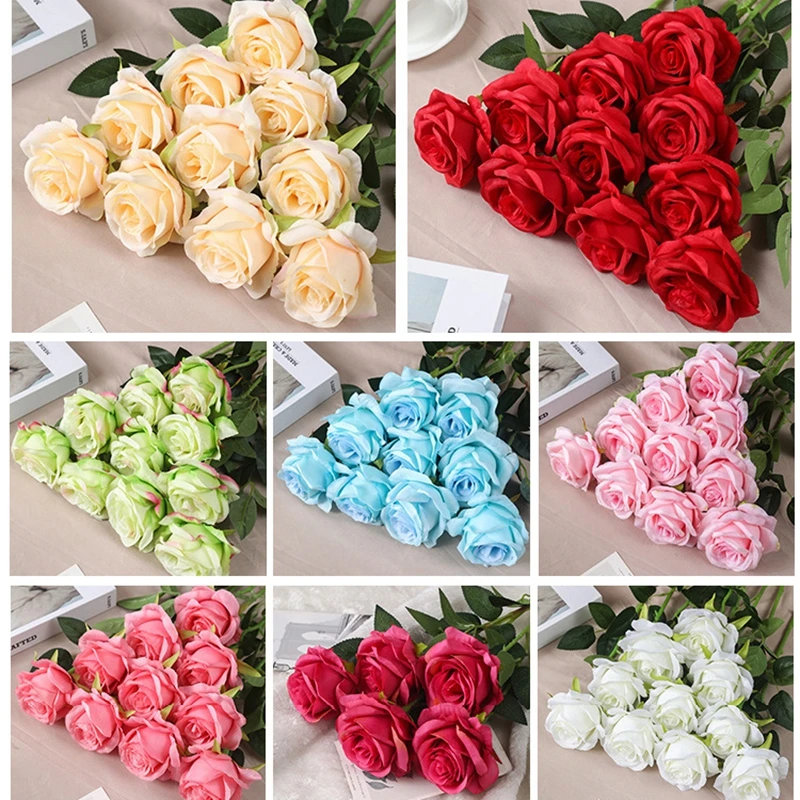 Bouquet-de-Roses-Artificielles-Fausses-Fleurs-Rouges-et-Blanches ...