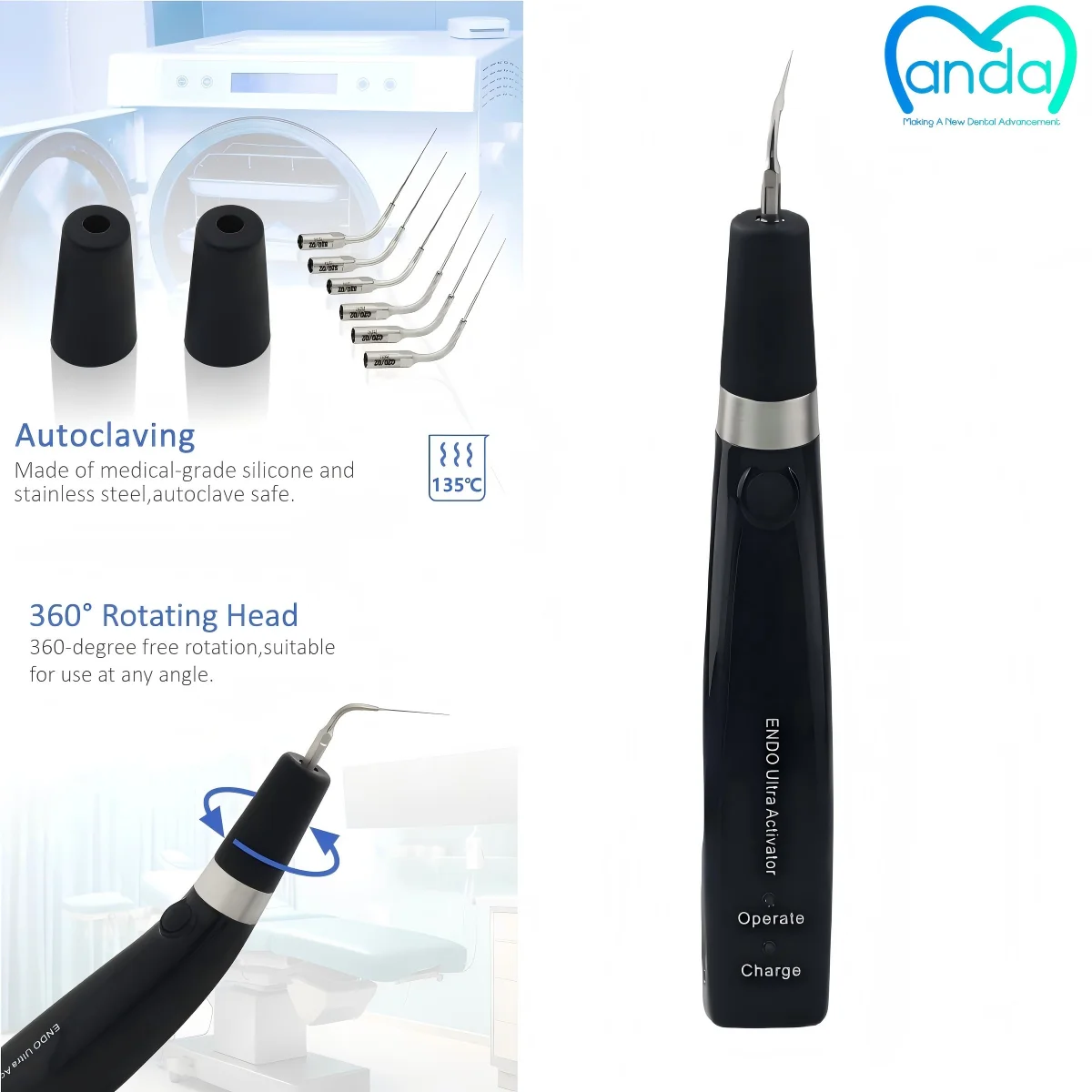 Dental Endo Ultra Activator Endo Irrigator Cordless Ultrasonic ...