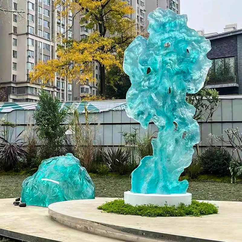 Modern-Transparent-Resin-Sculptures-Hotel-Lobby-Floor-to-ceiling-Statue-Ornaments-Porch-Art ...