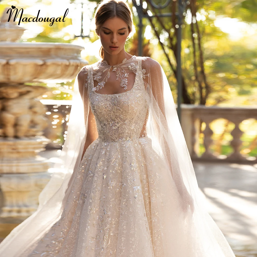 MACDOUGAL-Luxury-A-line-Wedding-Gown-For-Bride-Square-Collar-Lace ...