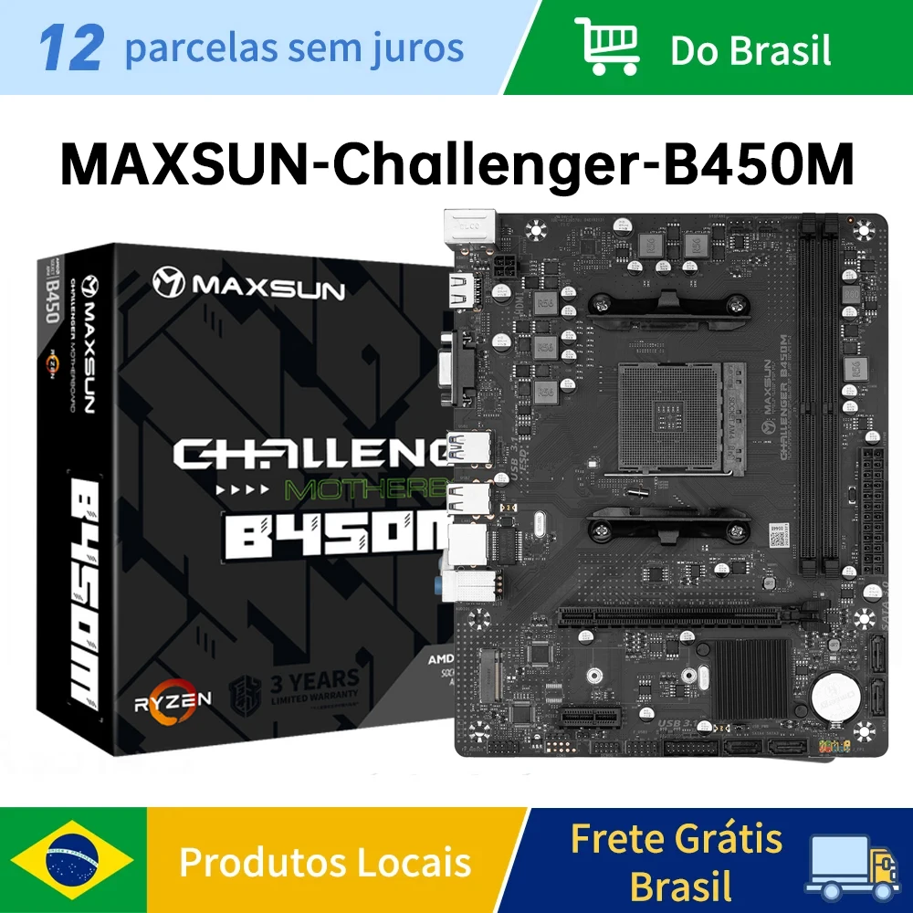 MAXSUN-Brand-New-Challenger-B450M-Motherboard-Dual-channel-DDR4-SATAIII ...