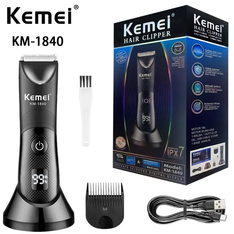 KEMEI-Full-Body-Waterproof-Electric-Fader-Barber-Base-de-carregamento ...
