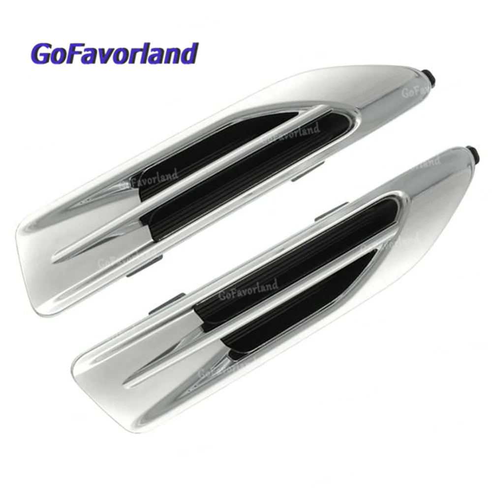 Pair Front Left Right Fender Garnish Side Molding Black Chrome 87772 ...